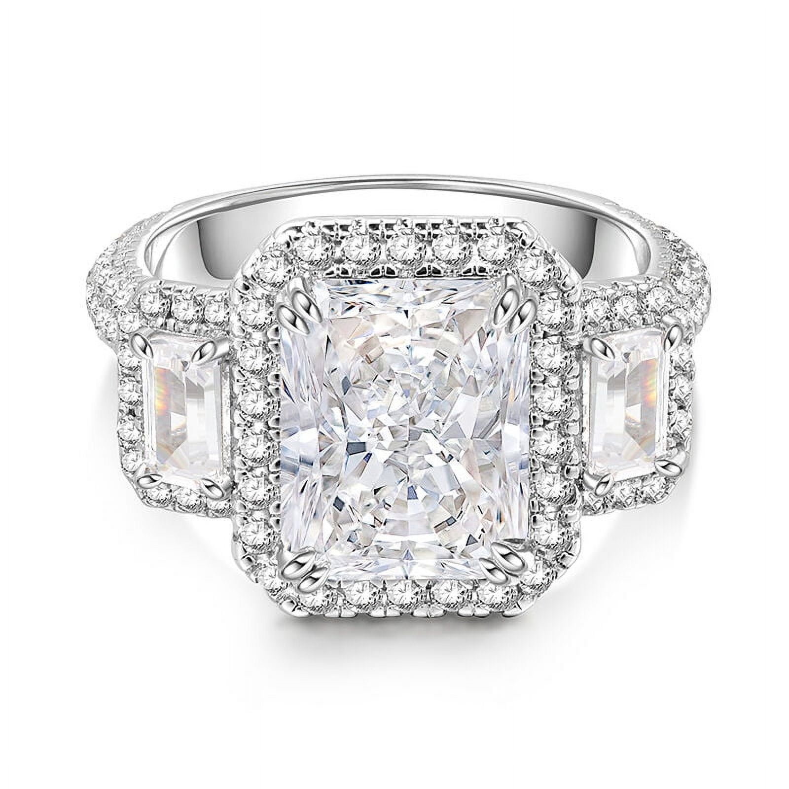 Ammo Jewel 14K White Gold Over Rings - Radiant Cut Excellent 2 Ct ...