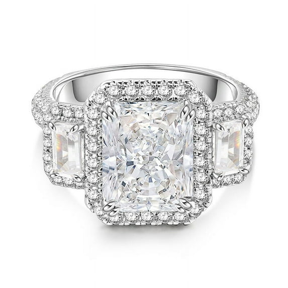Ammo Jewel 14K White Gold Over Rings - Radiant Cut Excellent 2 Ct ...