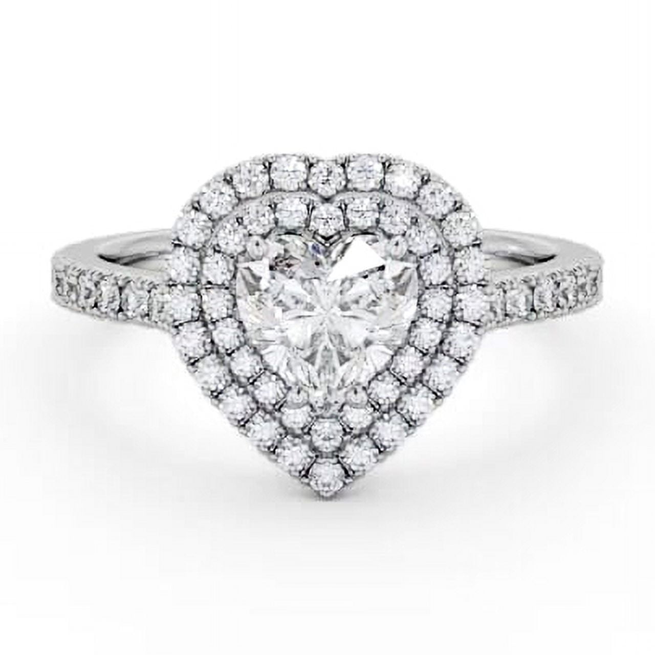 Ammo Jewel 14K White Gold Over Wedding Anniversary Ring - Heart Cut 1.6 ...