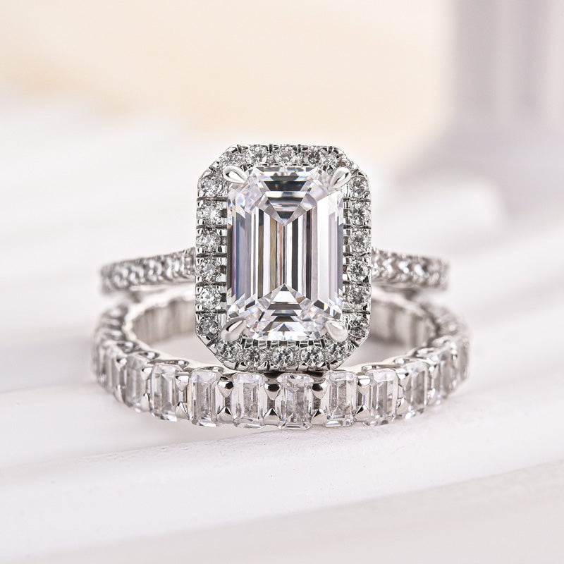 Ammo Jewel 14K White Gold Plated 1.8 Ct Emerald Cut Lab Created Diamond ...