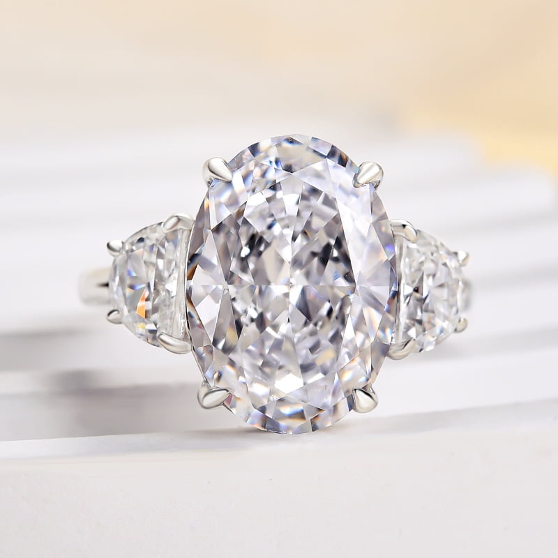 Ammo Jewel 14K White Gold Plated Oval Cut Engagement Ring - 2 Ct Lab ...