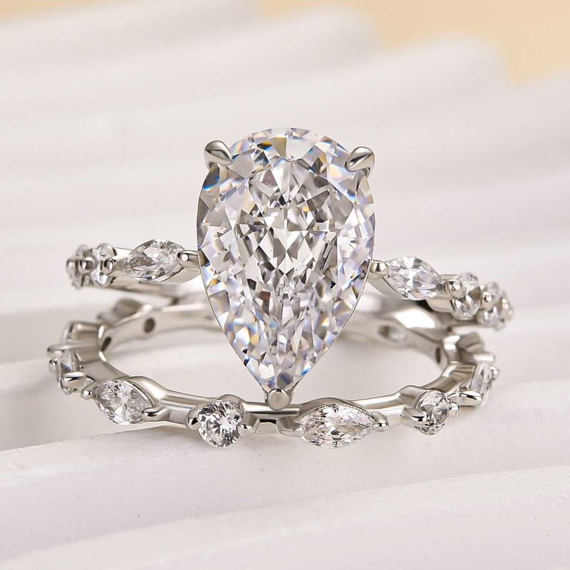 Ammo Jewel 14K White Gold Plated Prong Set Engagement Ring for Women ...