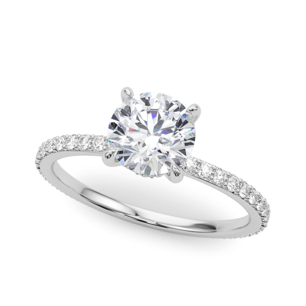 Ammo Jewel 2.1 Ct Round Cut Diamond Engagement Ring - 14K White Gold ...