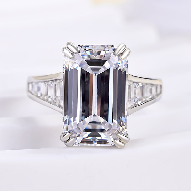 Ammo Jewel 2.2 Ct Emerald Cut Solitaire Engagement Ring for Women - Lab ...