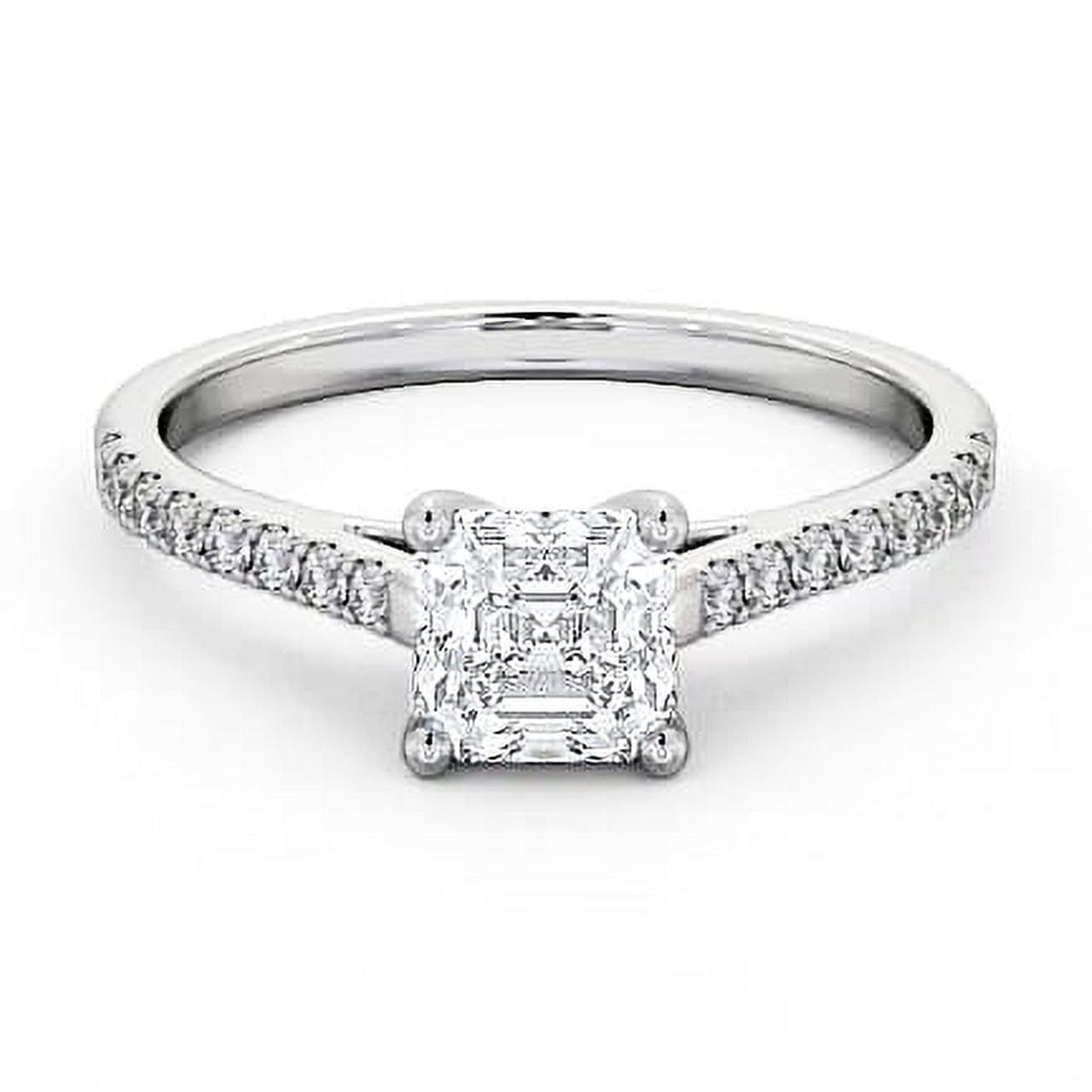 Ammo Jewel 2.3 Ct Asscher Cut Diamond Rings for Women's - 14K White ...