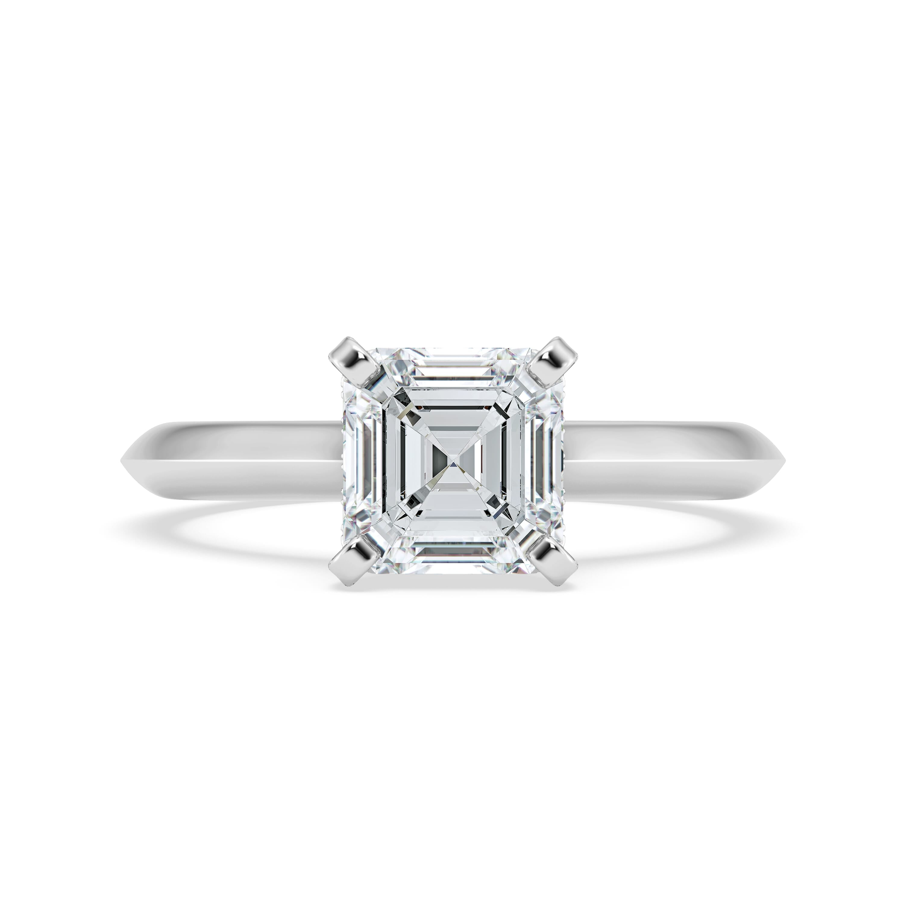 Ammo Jewel 2.3 Ct Asscher Cut Lab-Created Diamond Engagement Ring - 14K ...
