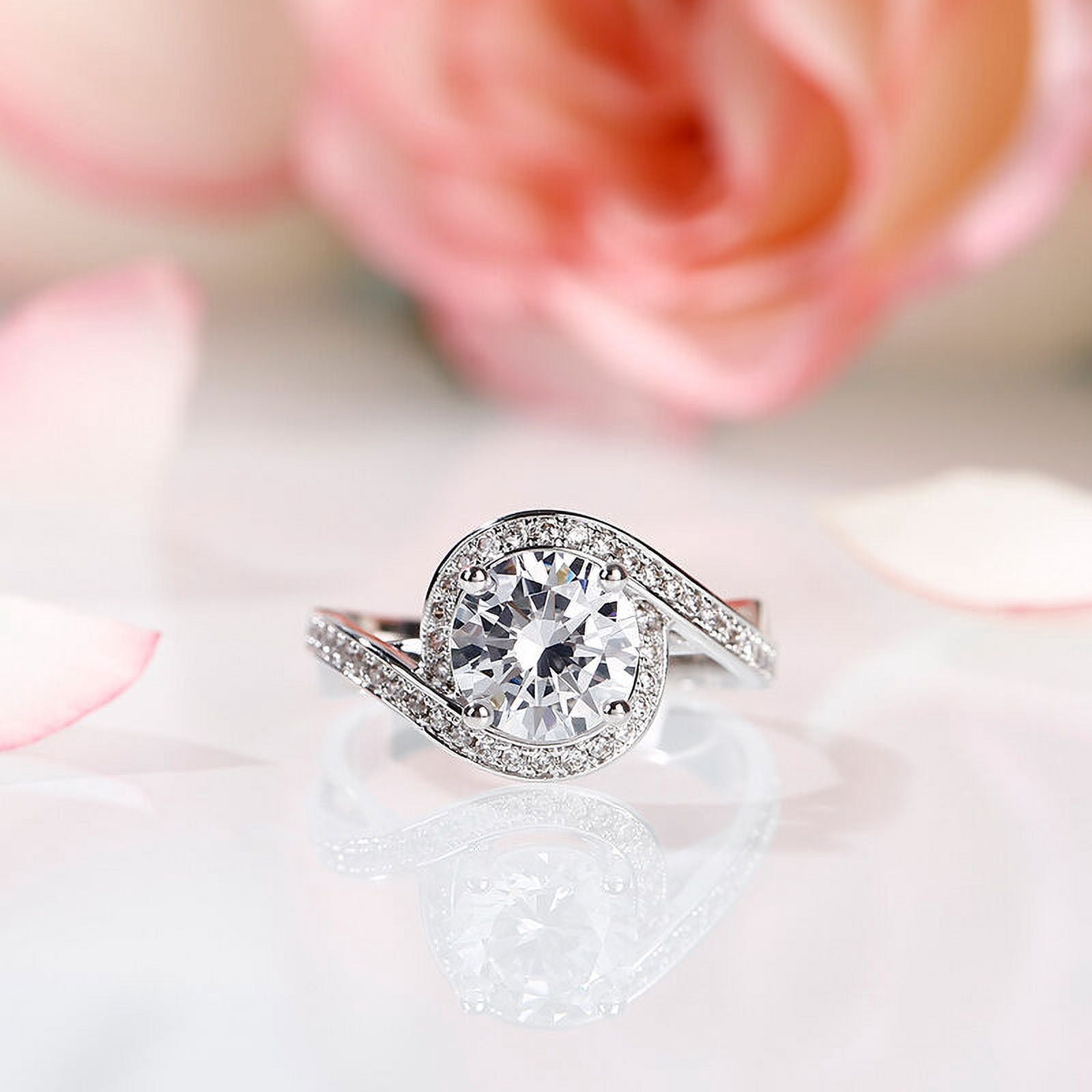 Ammo Jewel 2 Ct Lab Created Round Cut Diamond Engagement Ring for Women ...