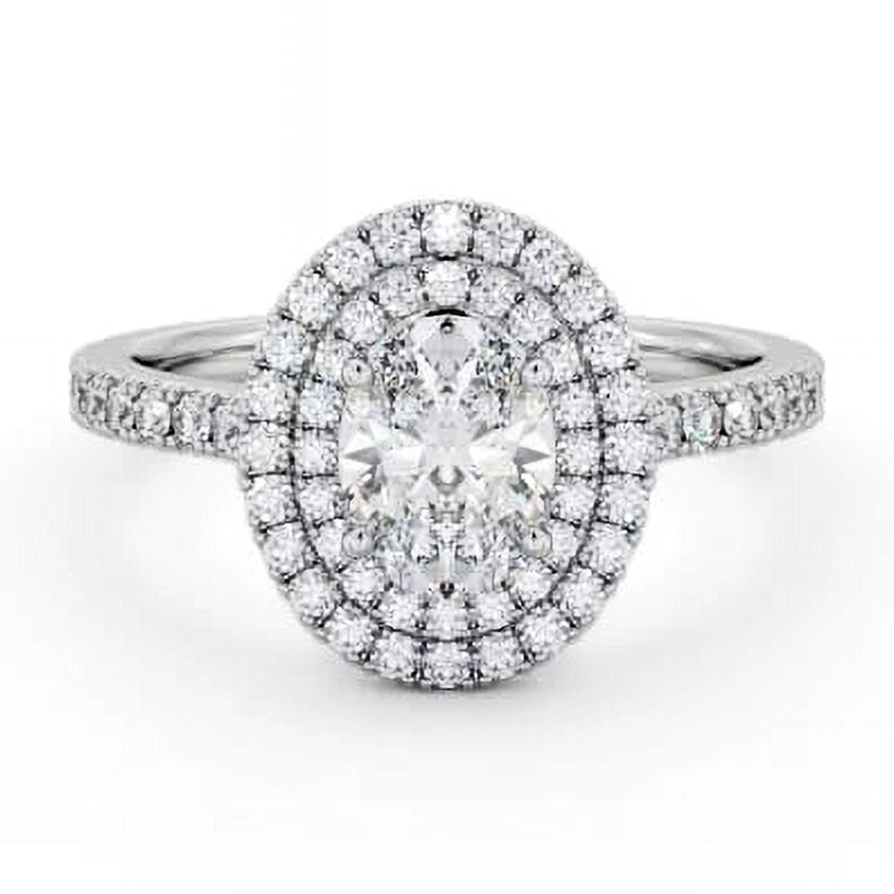 Ammo Jewel Silver 14K White Gold Over Ring - Oval Cut Excellent 1.7 Ct ...