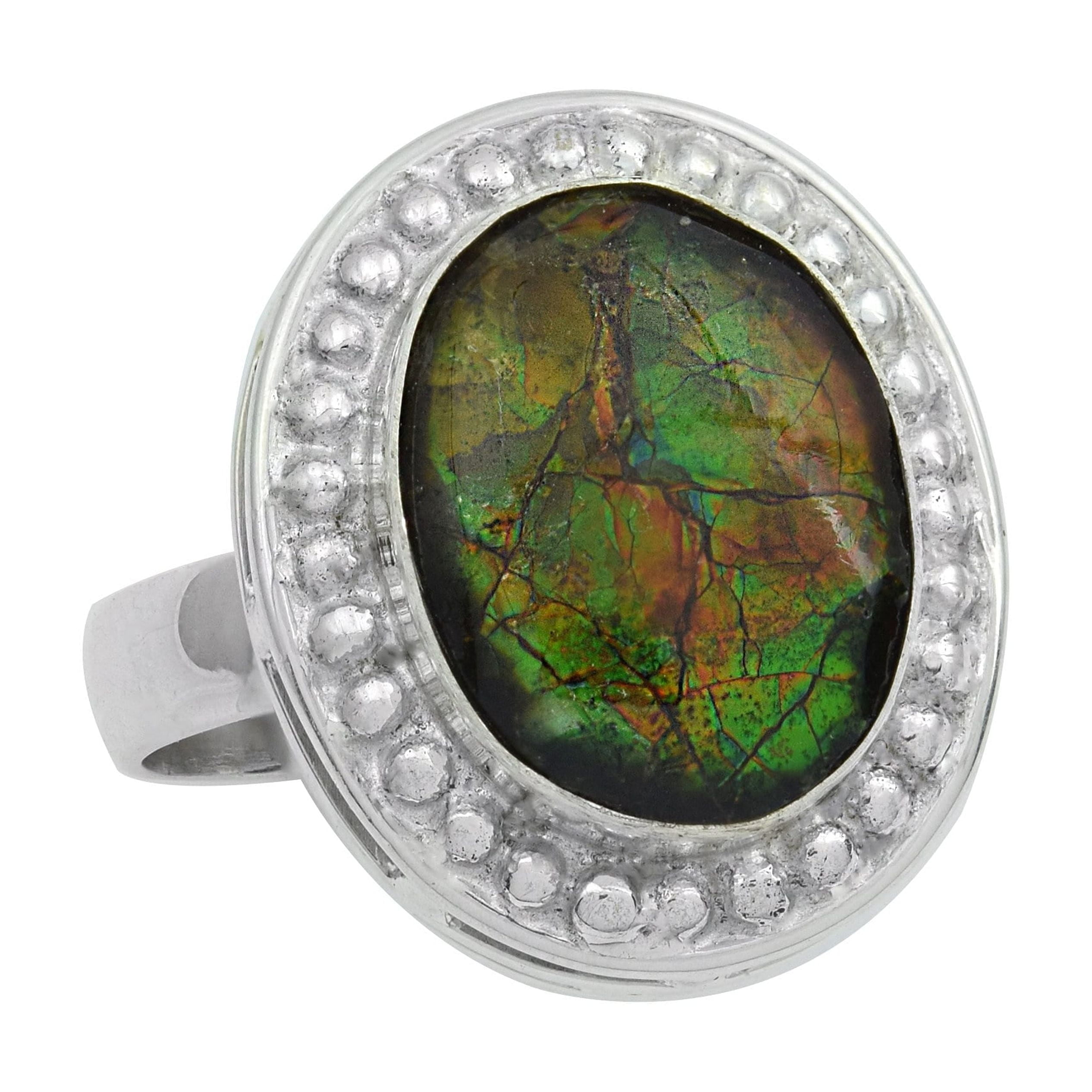 Ammolite Ring-Oval - Walmart.com