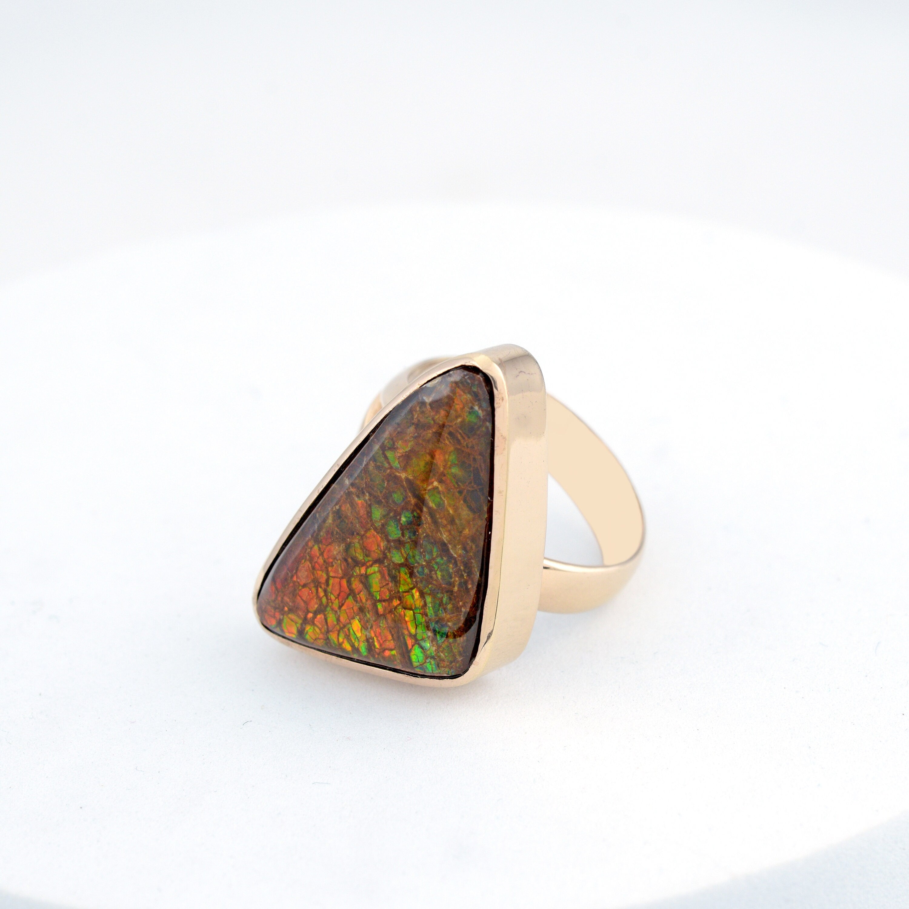 Ammolite Ring-Trillion - Walmart.com
