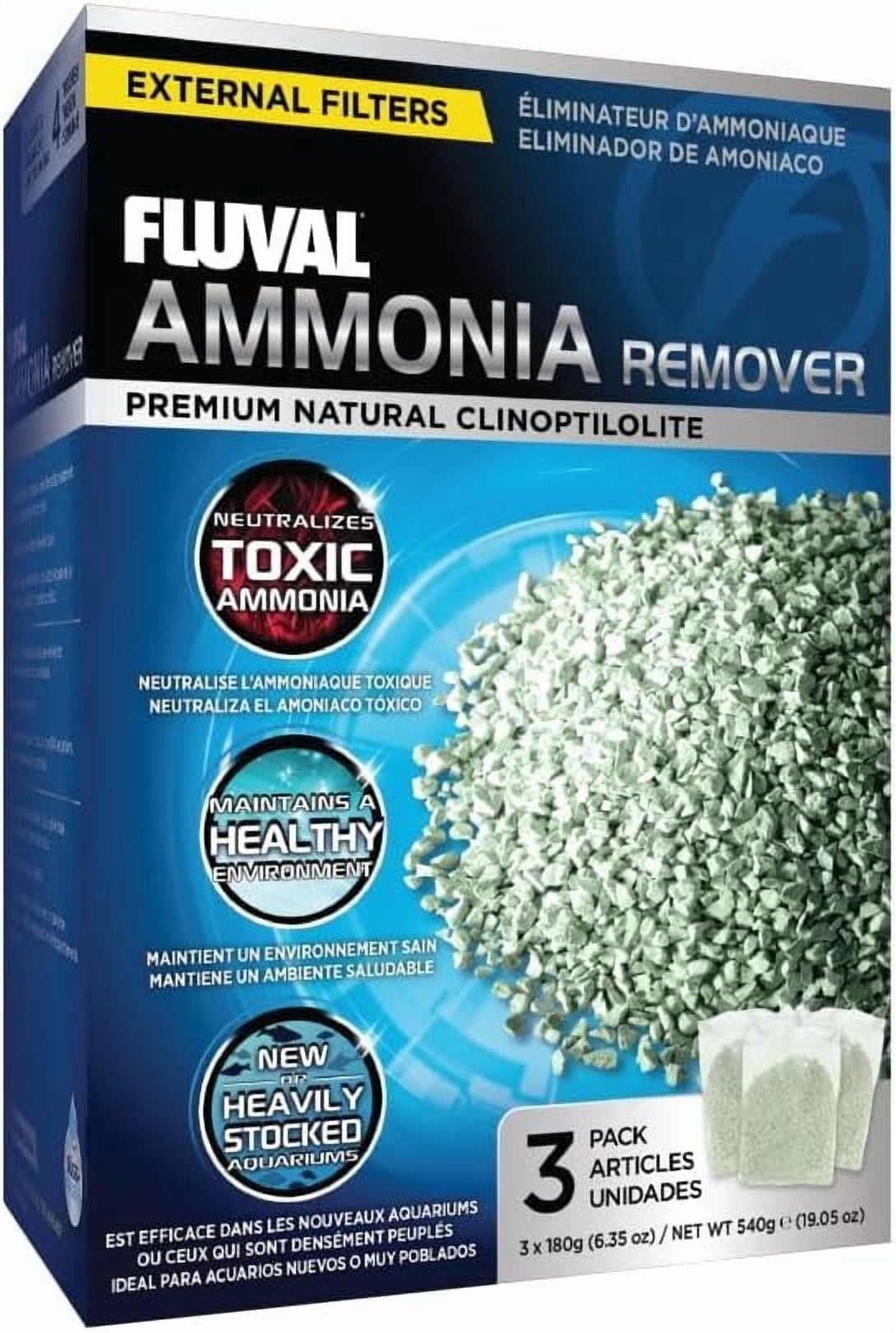 Ammonia Remover, Chemical Filter Media for Freshwater Aquariums, 3-Pack ...