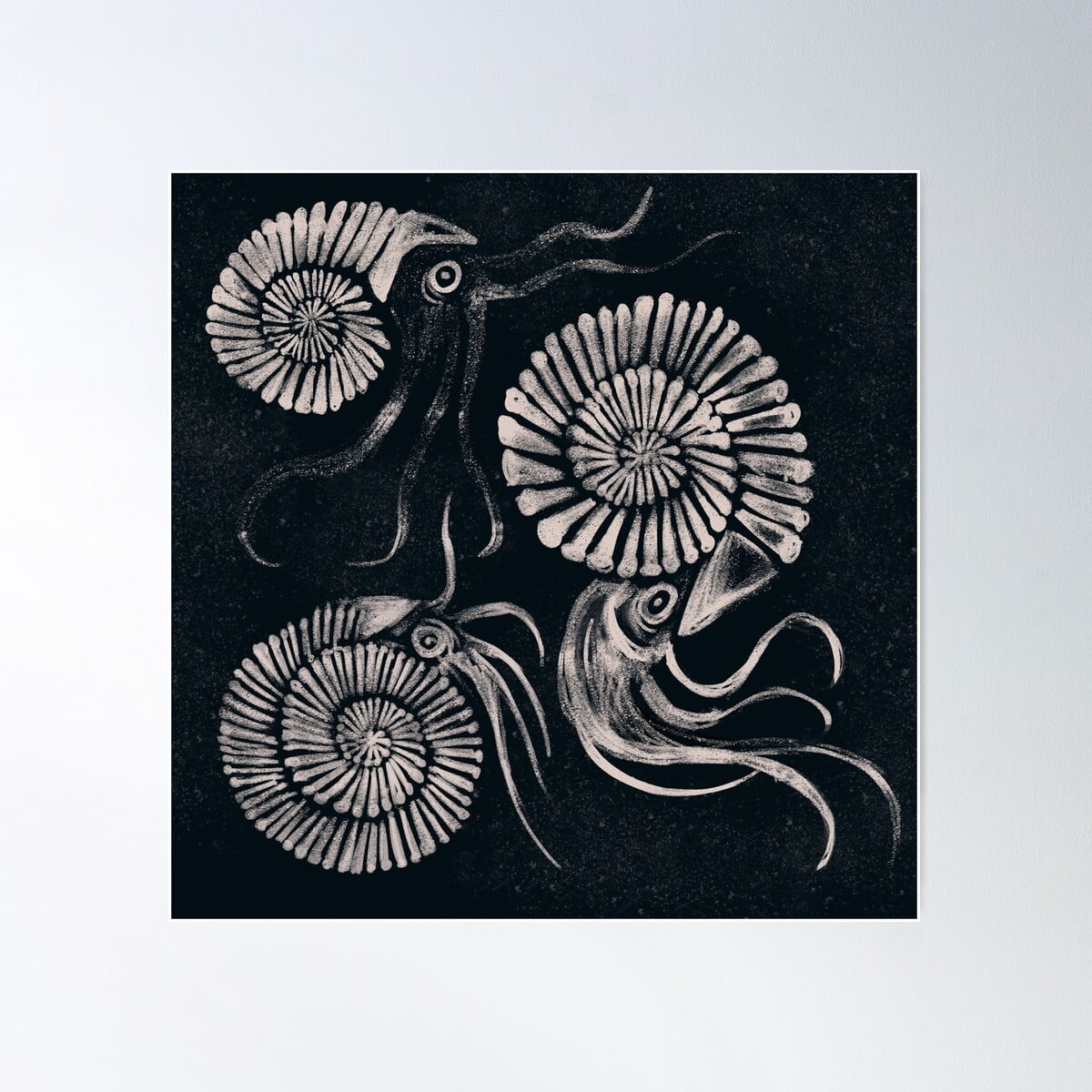 Ammonites Poster Wall Art, Modern Wall Decor For Living Room Bedroom ...