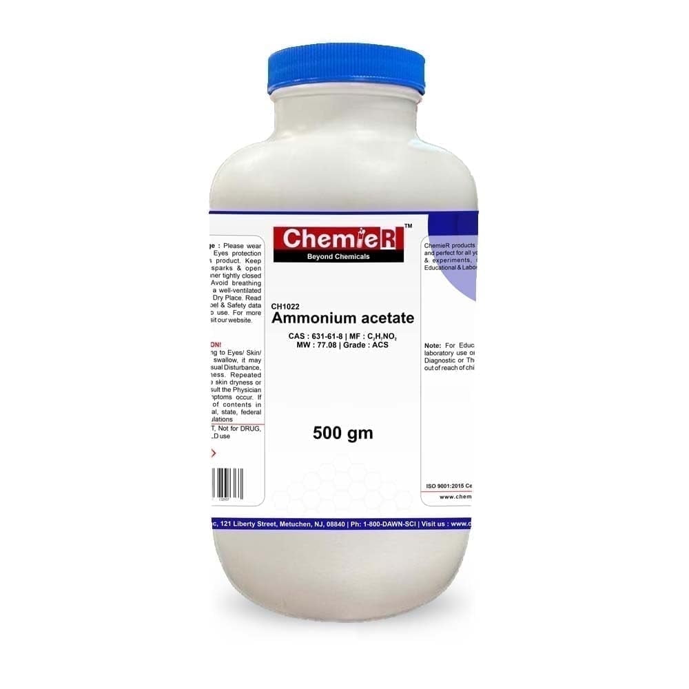 Ammonium Acetate ACS – 500g, High-Purity, Lab-Grade for Chemical ...