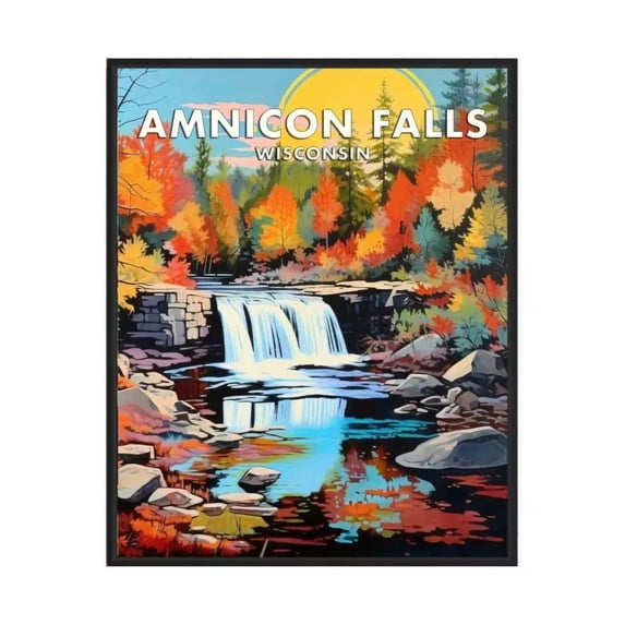 Amnicon Falls Wisconsin Bridges Photo Art Print Poster Wall Art ...