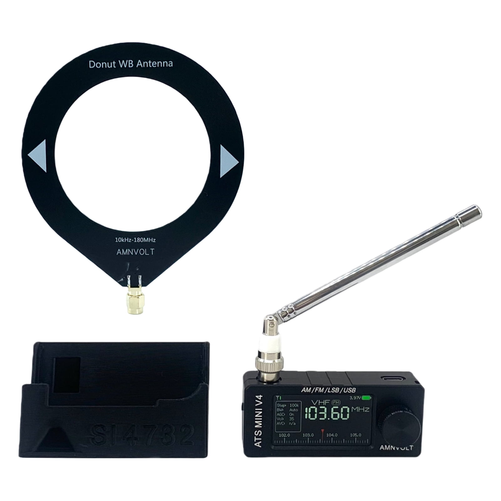 Amnvolt V4 Ats Mini Radio with Stand & Headphone Amplifier Full-band ...