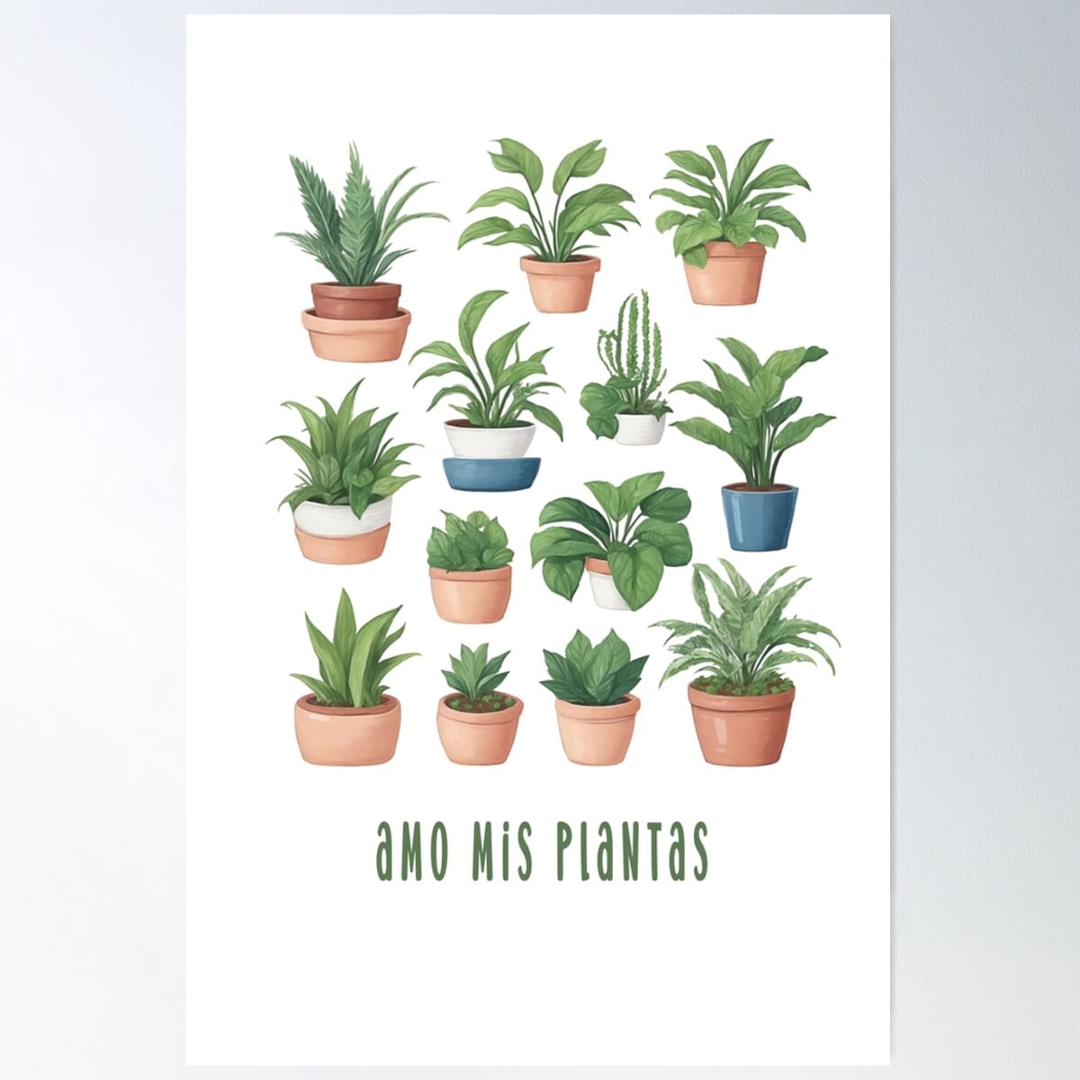 Amo Mis Plantas Poster Wall Art, Modern Wall Decor For Living Room ...