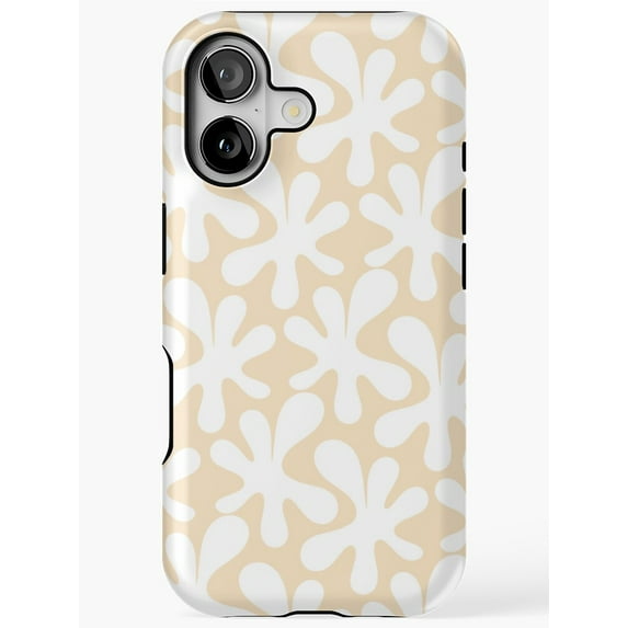Amoeba Dance Abstract White Creamy iPhone Case 11 12 13 14 15 16 17 Pro ...