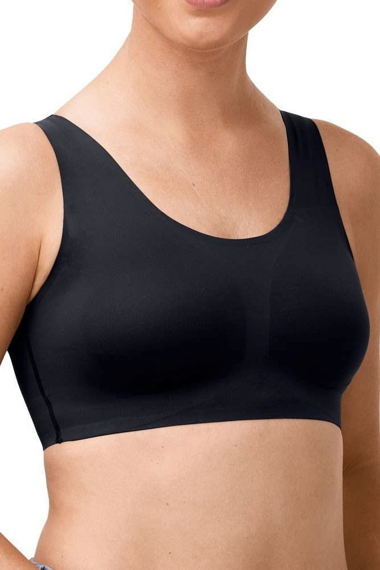 Amoena Womens Amy Wire-Free Seamless Comfortable Pocketed Mastectomy Bra - Everyday Bra Black S ...