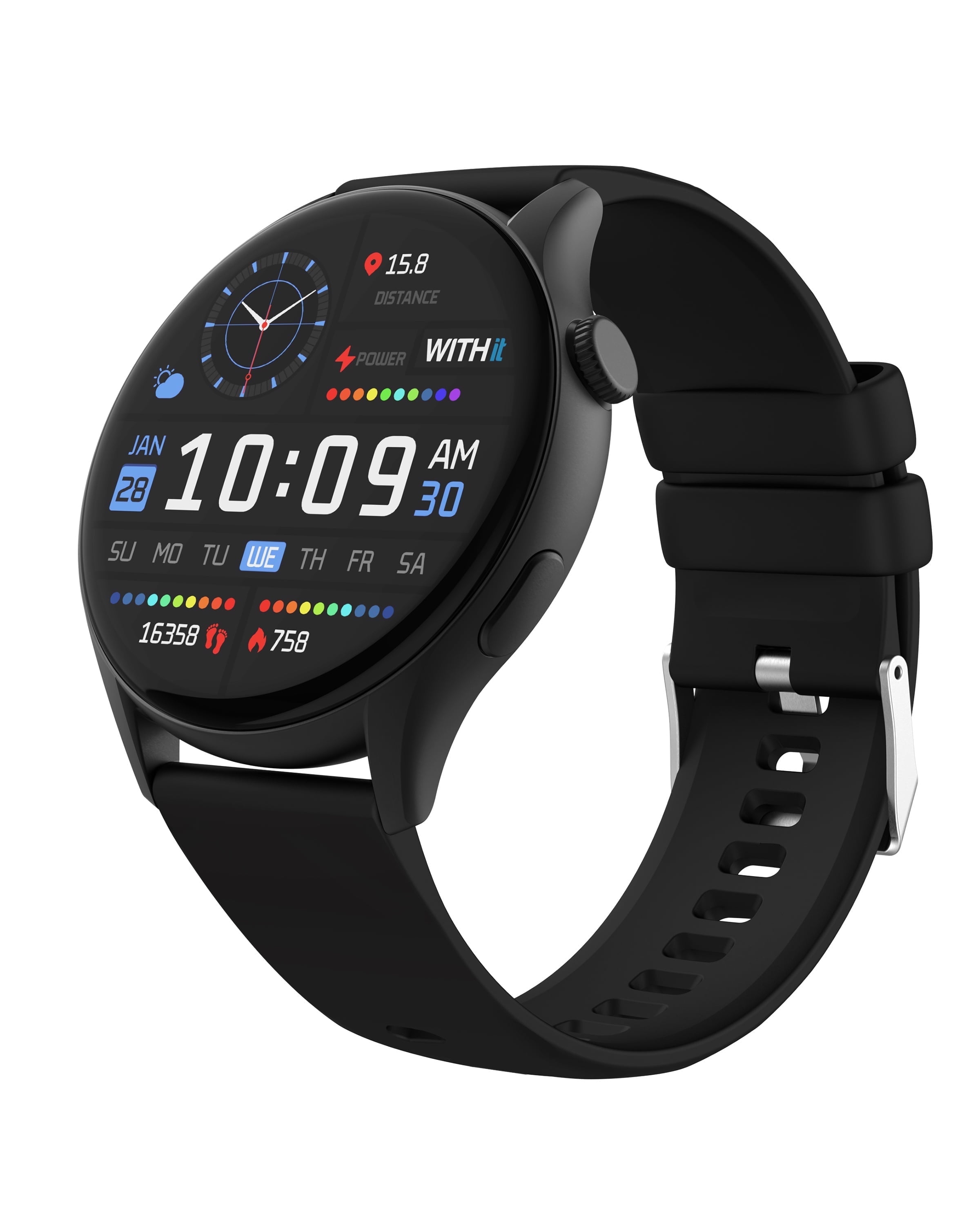 WITHit Unisex Deca Smartwatch, Black - Walmart.com