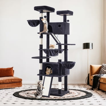 SHA CERLIN 81" Multi-Level Tall Cat Tree Tower for Indoor Kitties, Cat ...