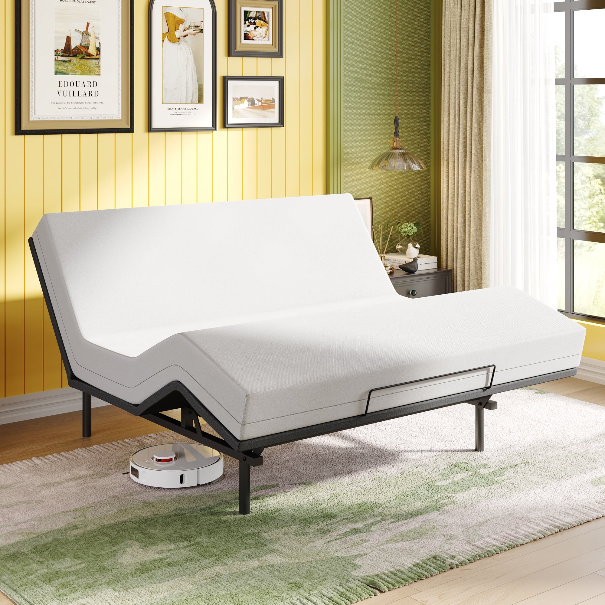 Amolife Basic King Size Ergonomic Adjustable Bed Frame Base with ...