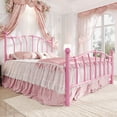 Amolife Full Bed Frame, Metal Platform Bed with Heart-Shaped Headboard ...
