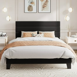 Monarch Specialties Bed Full Size Grey Black Linen Walmart