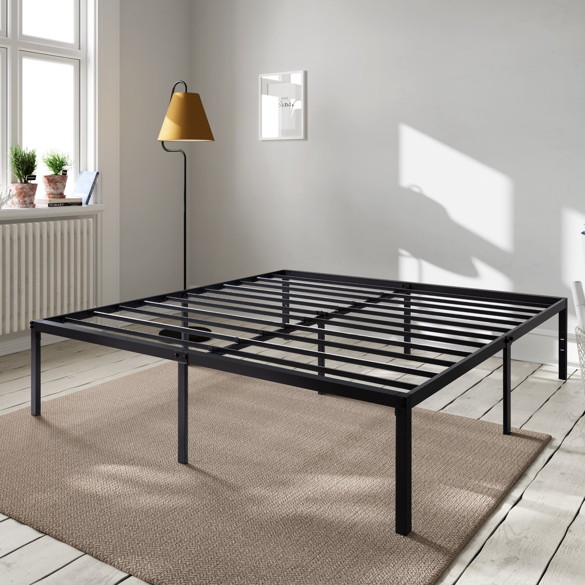 Amolife Heavy Duty King Size Metal Platform Bed Frame with 16.5'' Large ...