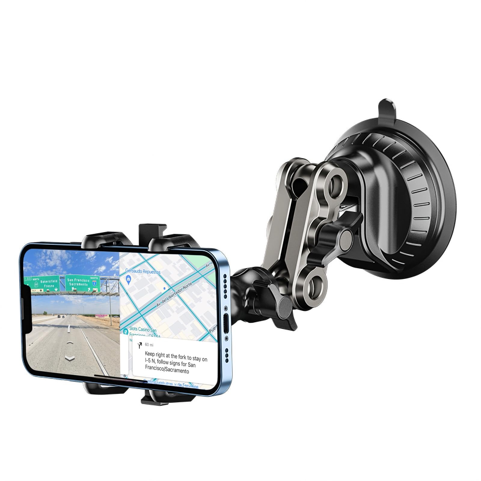 Amomb 360° Rotatable Car Phone Holder Mount - Universal Dashboard & Windshield Suction Mount ...