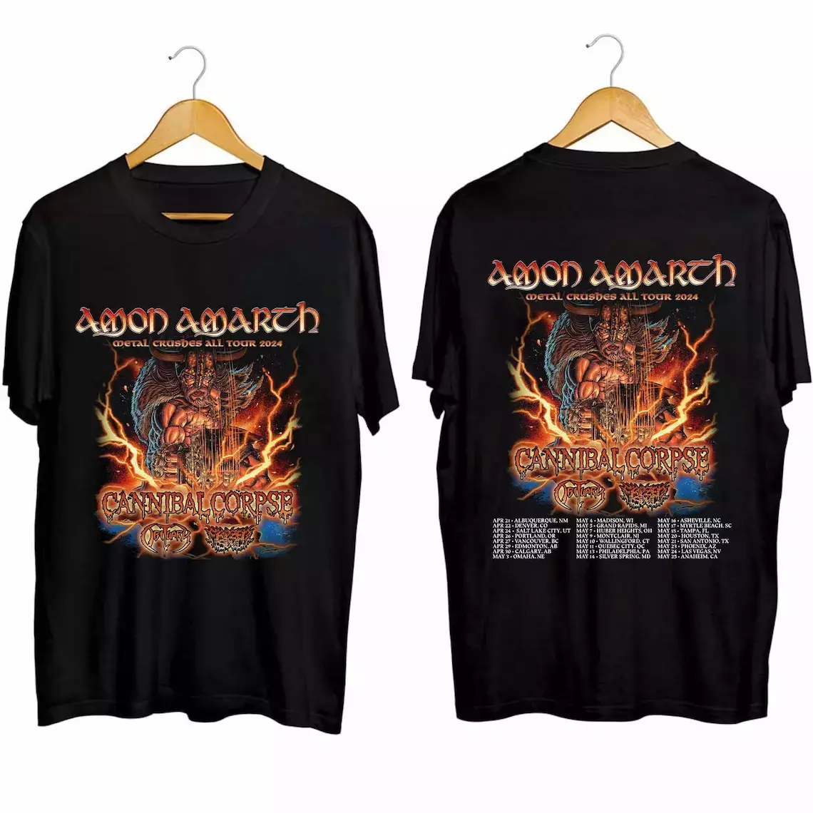 Amon Amarth Band Metal Crushes All Tour 2024 T shirt Hot Trending Shirt ...
