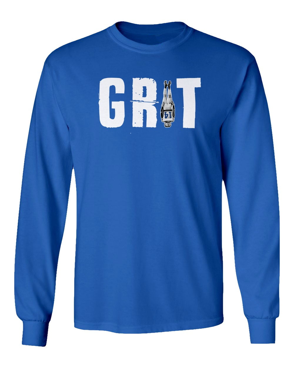Amon-Ra Headstand Tee - Detroit GRIT Football Fans Long Sleeve T-Shirt (Royal, 4X-Large ...