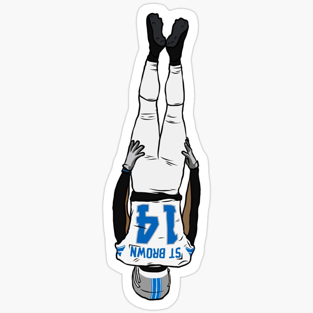 Amon Ra St. Brown Upside Down Celebration Sticker Phone Decal Water ...