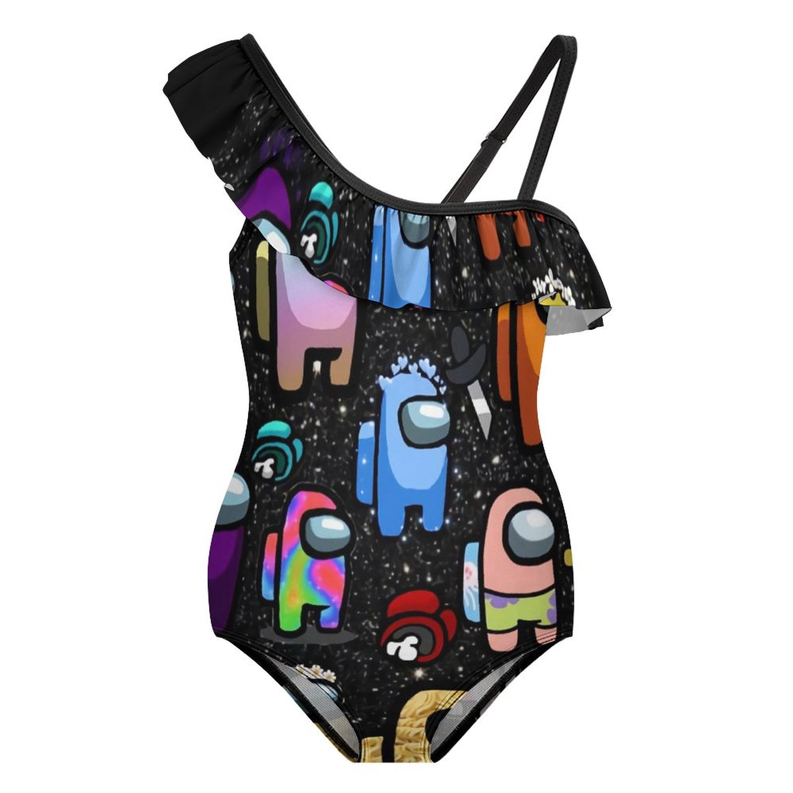 Amon-g-Us Girls Swimsuit One Piece Swimsuits Ruffle Bathing Suit Kids ...