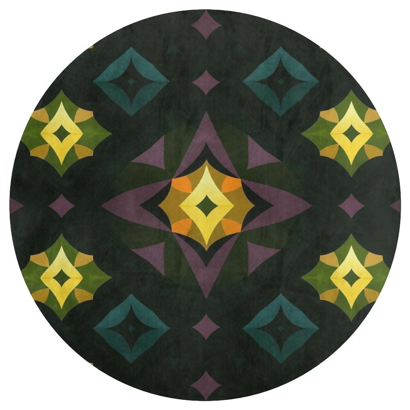Amond Pattern Circular Carpet Floor Mat Living Room Sofa Room Bed Rug ...