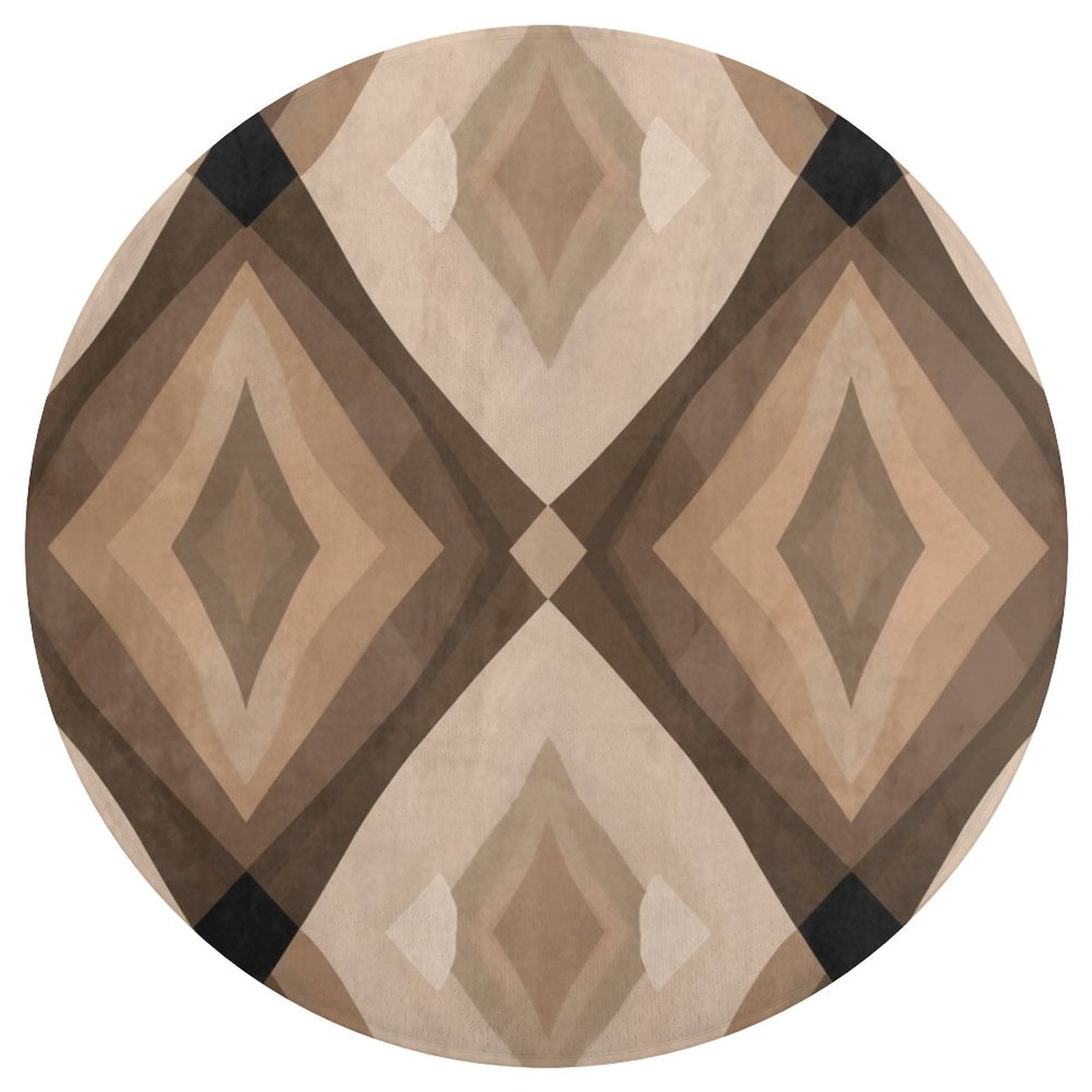 Amond Pattern Round Area Rug Floor Carpets Washable Indoor Floor Area ...