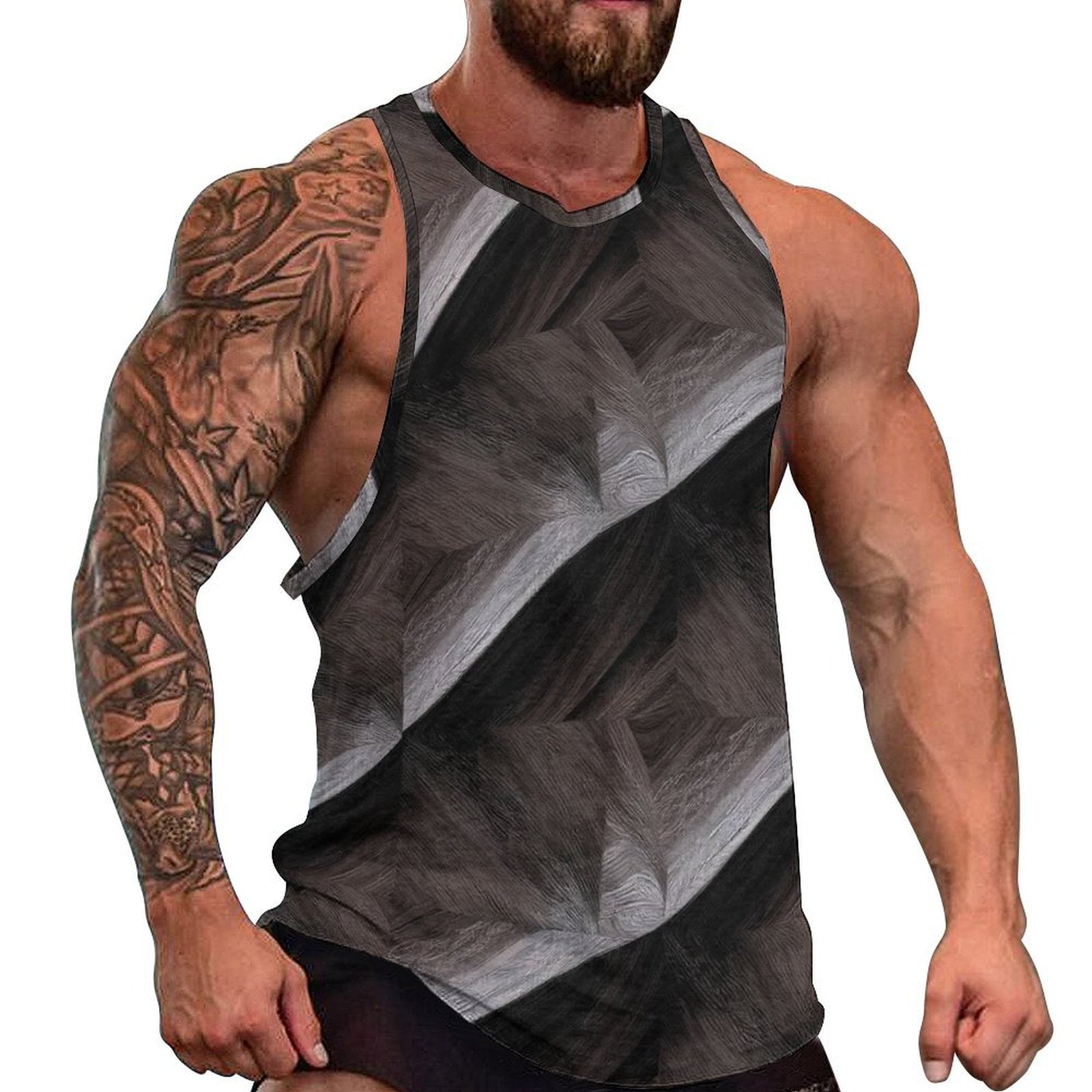 Amond Pattern Tank Tops Men's Casual Sportswear Vest Oversized ...