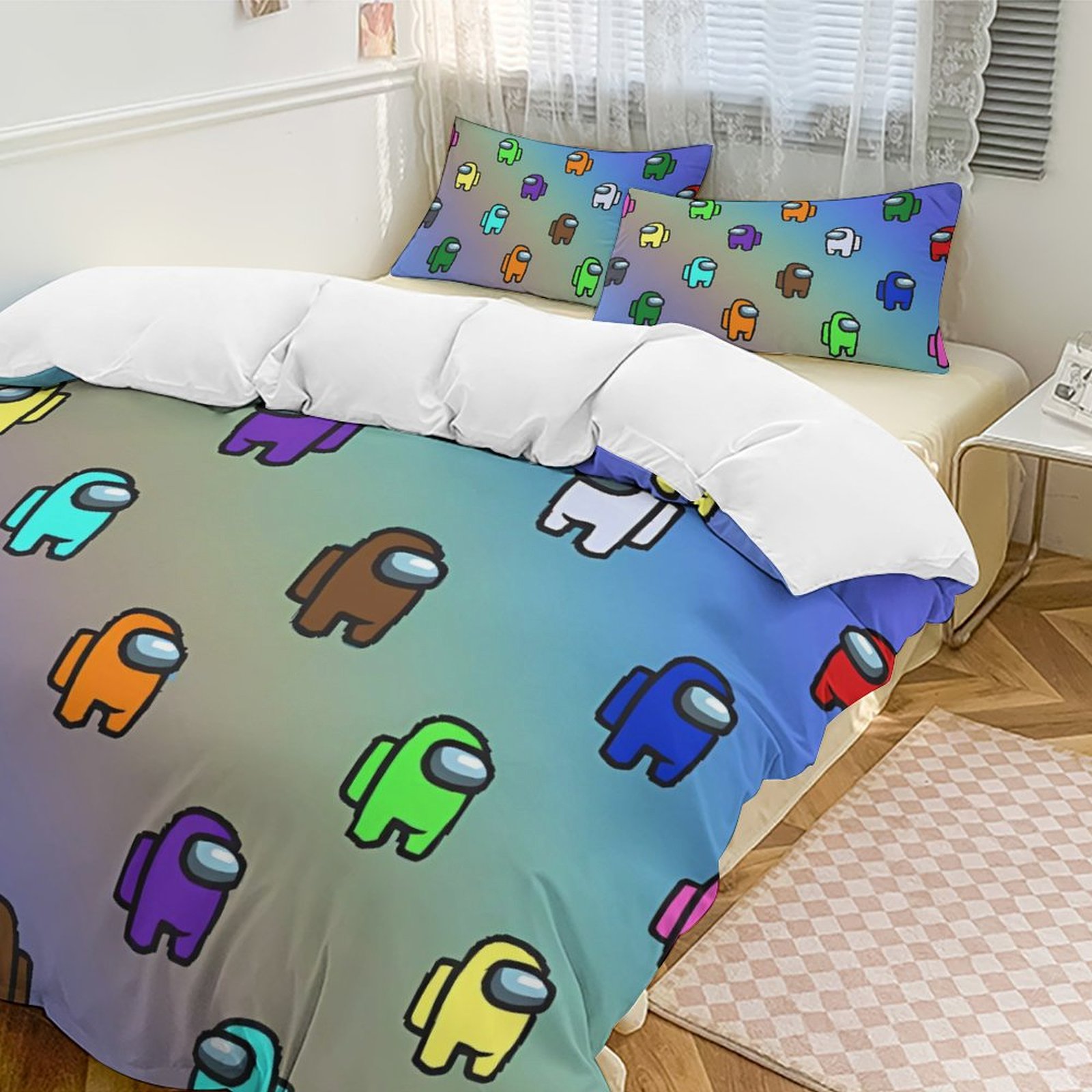Among-Us 19 Three Piece Duvet Cover Set: Duvet Cover 3 Piece Bedding ...