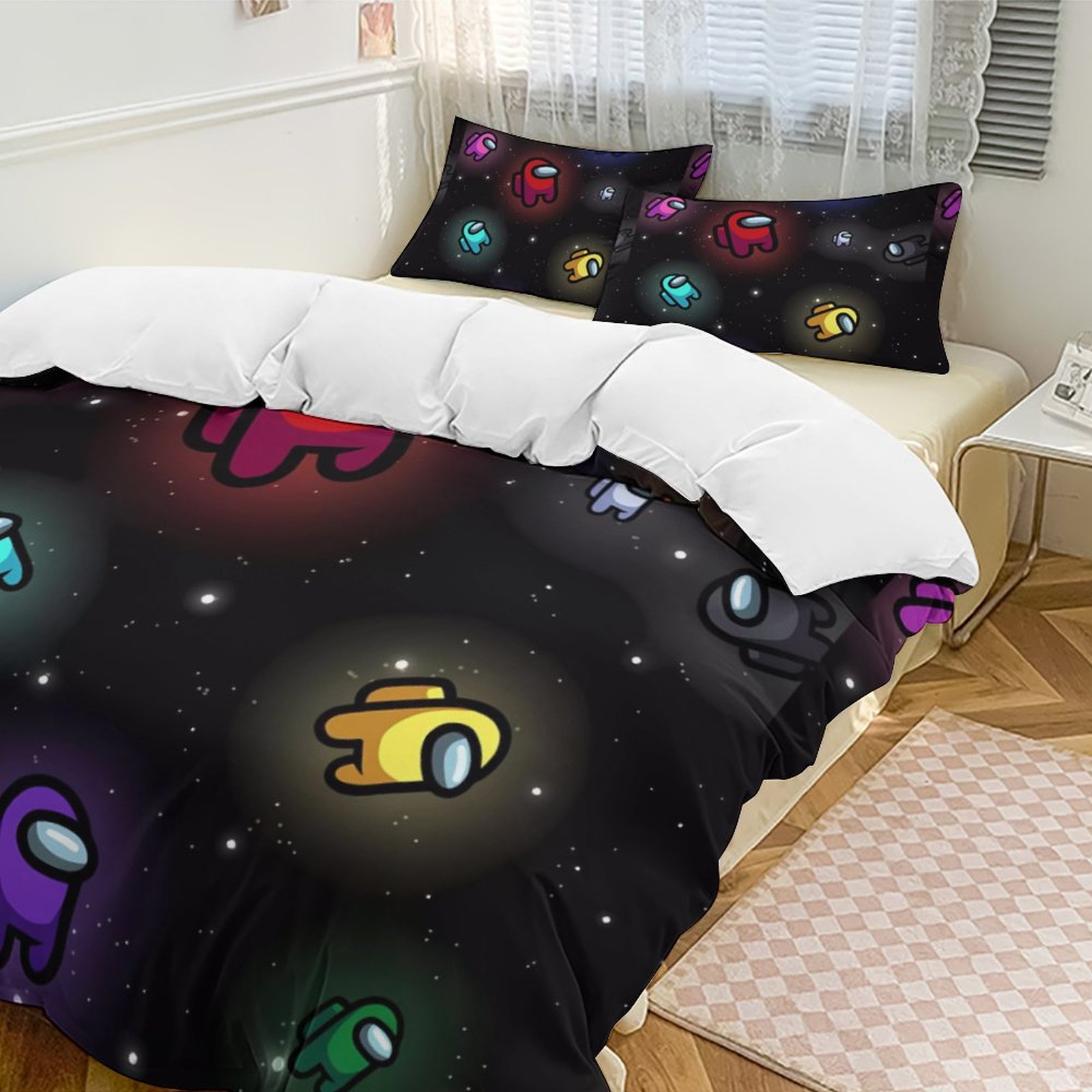 Among-Us 23 Three Piece Duvet Cover Set: Duvet Cover 3 Piece Bedding ...