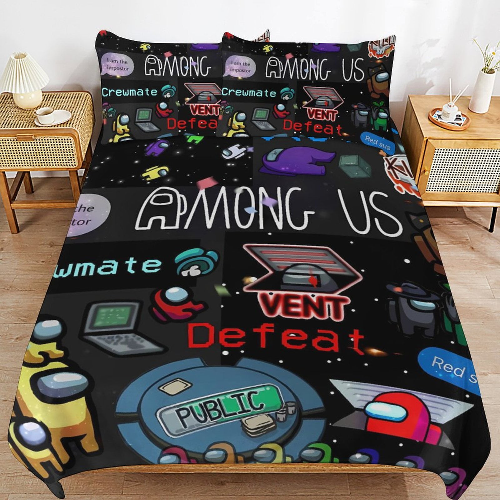 Among Us 3-Piece All Season Bedding Set, Comforter Set with Pillow ...