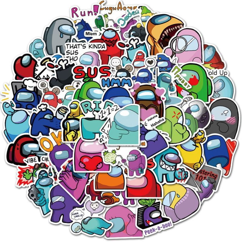 Among Us 50Pcs Cartoon Movie Stickers Gifts for Kids Girl Laptop, Cute ...