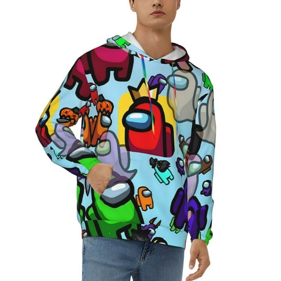 Among Us 6 Mens Hooded Sweatshirt Long Sleeve Casual Drawstring ...
