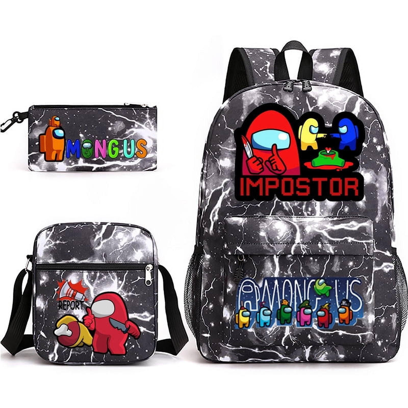 Among&Us Anime Backpack Set 3 Pieces with Shoulder Bag and Pencil Case ...