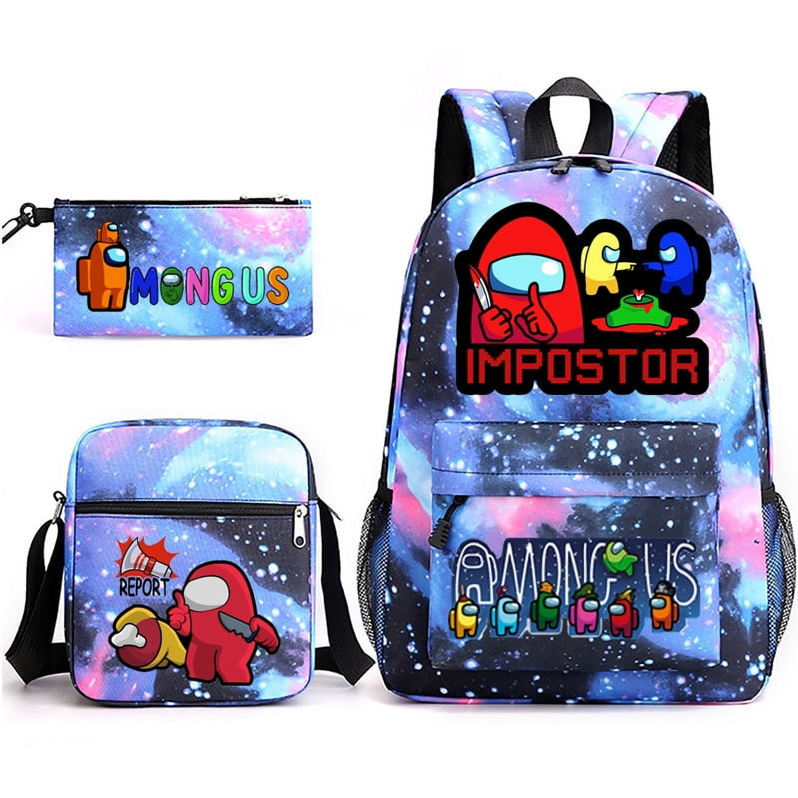 Among&Us Anime Backpack Set 3 Pieces with Shoulder Bag and Pencil Case ...
