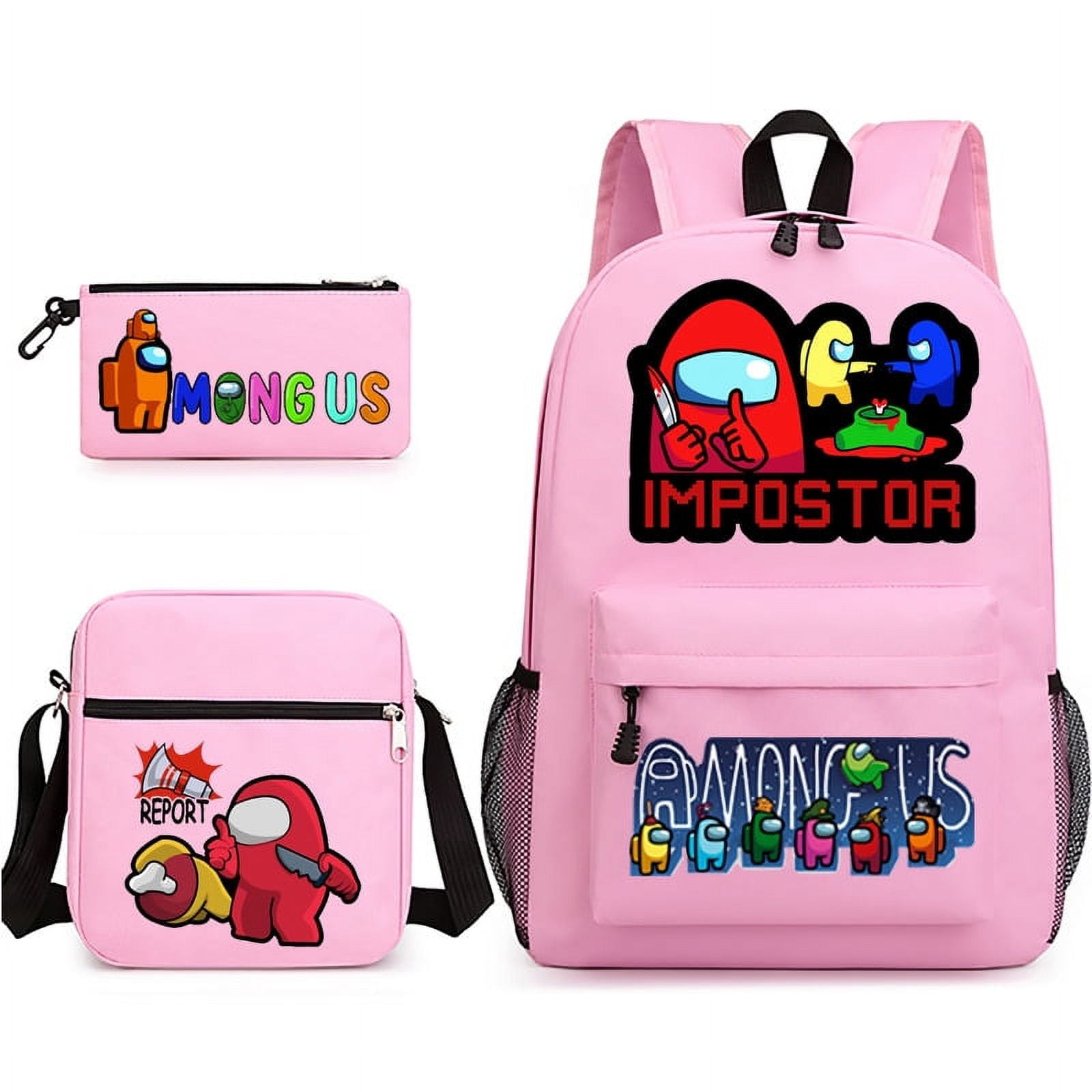Among&Us Anime Backpack Set 3 Pieces with Shoulder Bag and Pencil Case ...