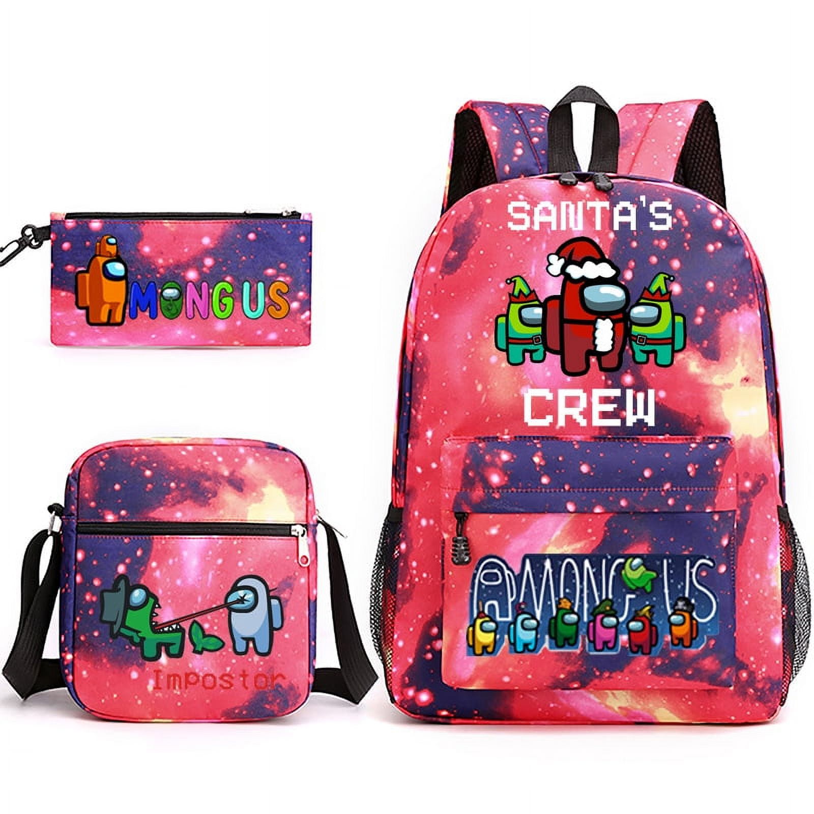 Among-Us Anime Backpacks Sets, Cartoon Laptop Backpack with Lunch Box ...