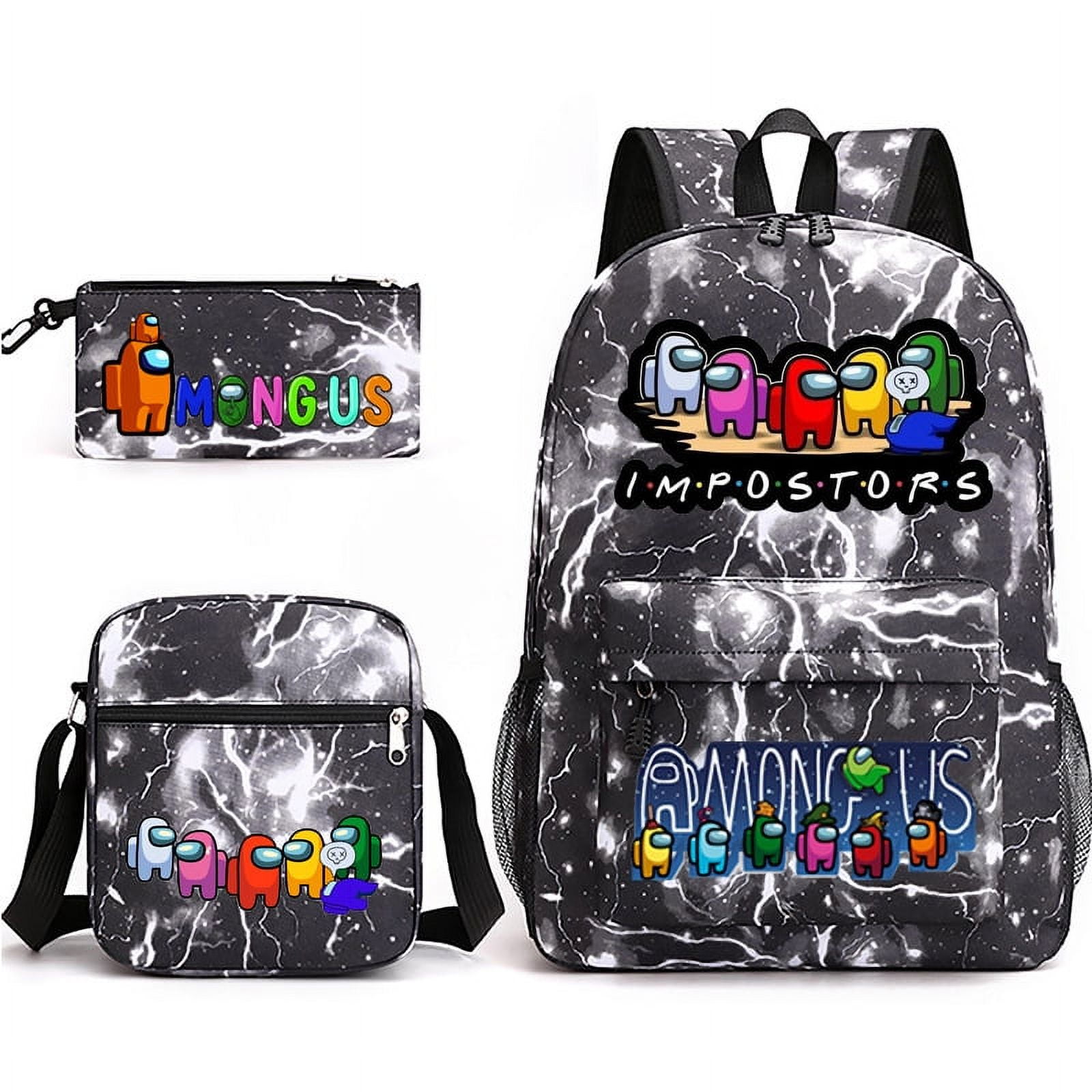 Among-Us Anime Backpacks Sets, Cartoon Laptop Backpack with Lunch Box ...