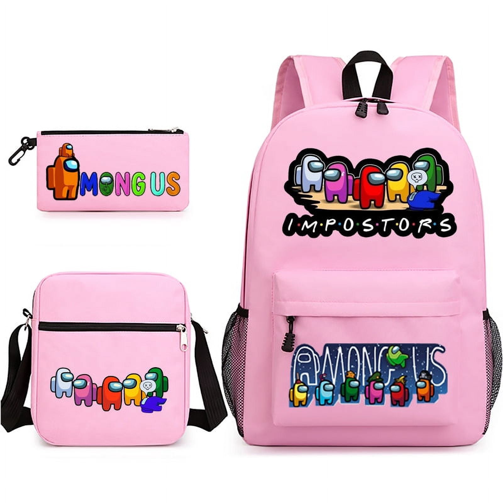Among-Us Anime Backpacks Sets, Cartoon Laptop Backpack with Lunch Box ...
