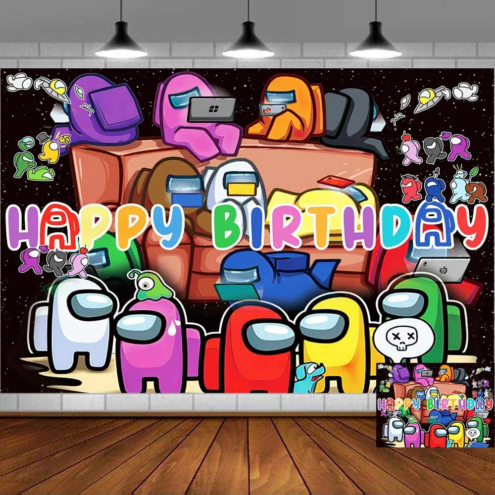 Among Us Backdrop Banner Party Supplies Poster Movie Theme Background ...