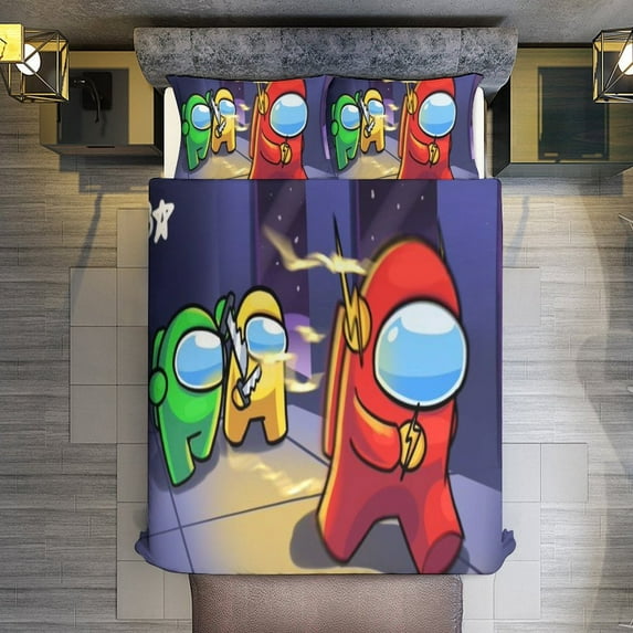 Among Us Bed Sheet Set for Kids Boys Girls Bedding,Duvet Cover,Queen ...