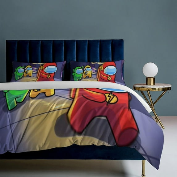 Among Us Bed Sheet Set for Kids Boys Girls Bedding,Duvet Cover,Queen ...